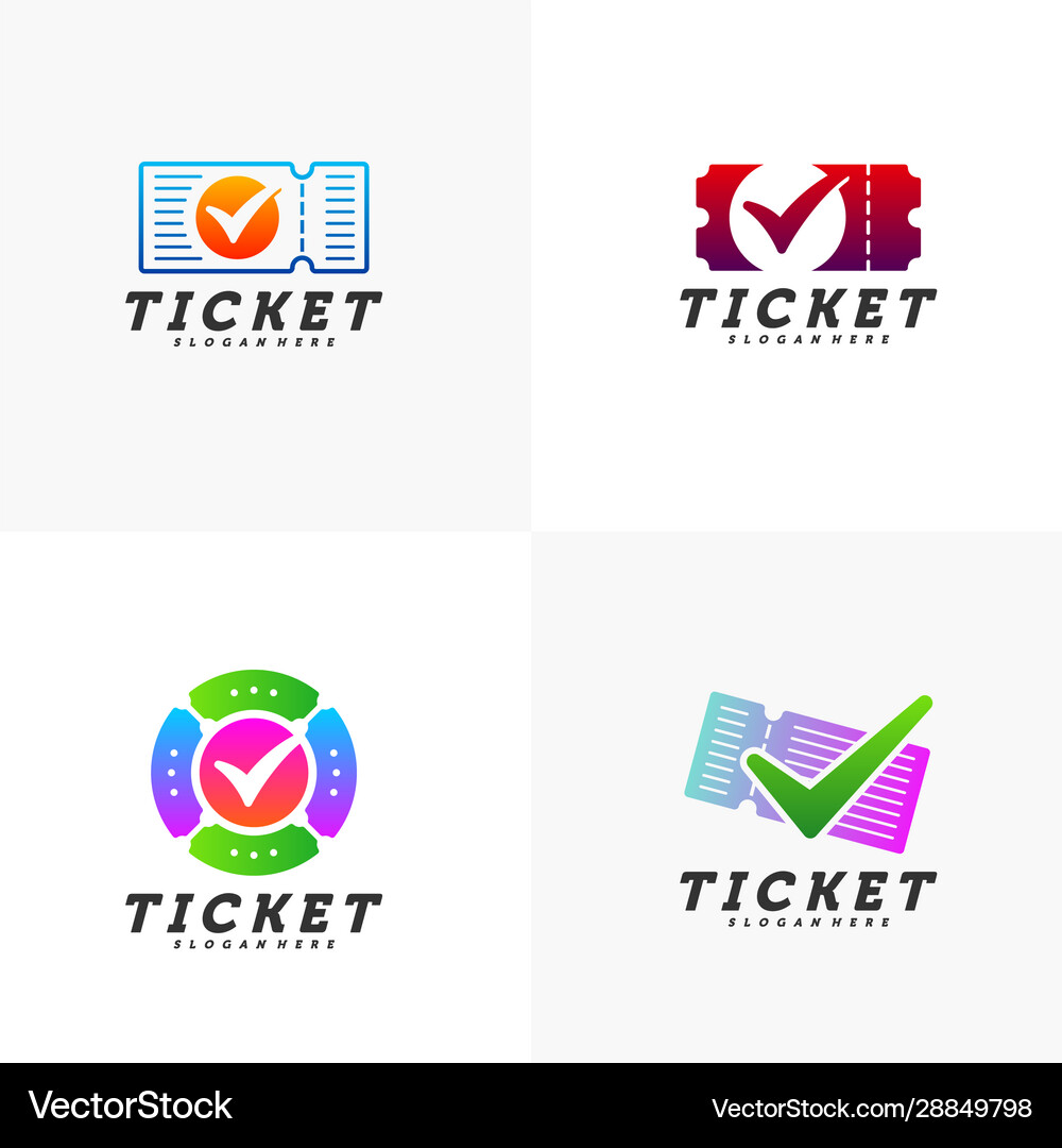 Se check tickets logo design concept template Vector Image