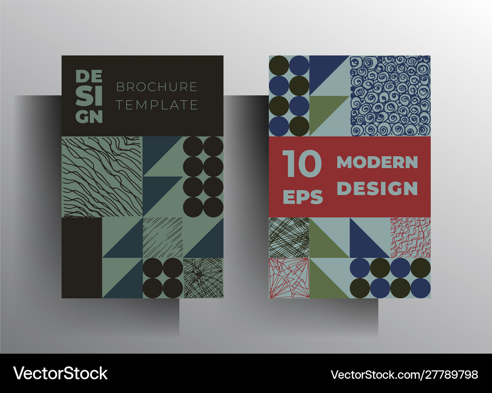 Set geometric covers original retro style design Vector Image