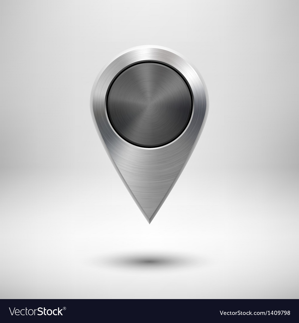 Technology map pointer with black metal texture Vector Image