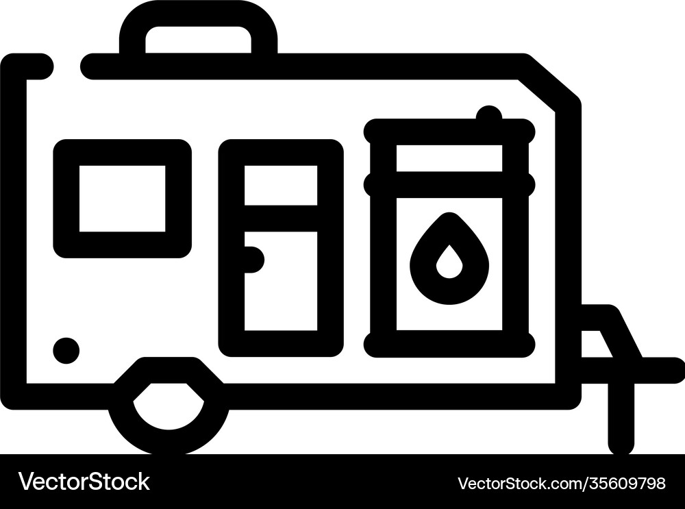 Trailer with water line icon Royalty Free Vector Image