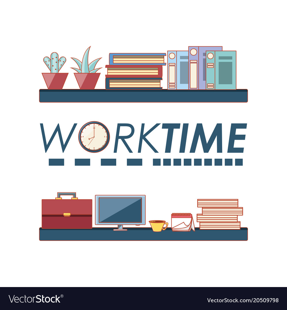 Work time elements icons Royalty Free Vector Image