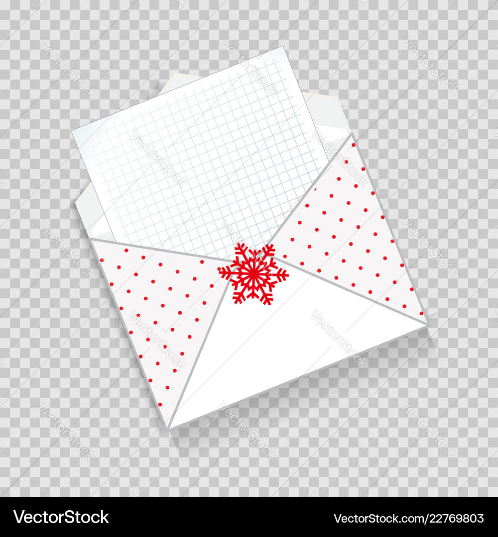Cute cartoon open envelope with clear paper sheet Vector Image