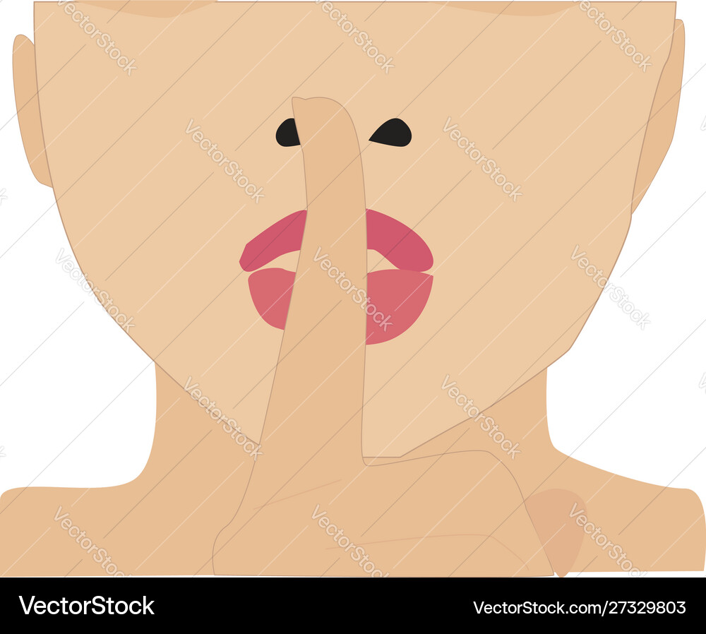 Girl doing shh on white background Royalty Free Vector Image