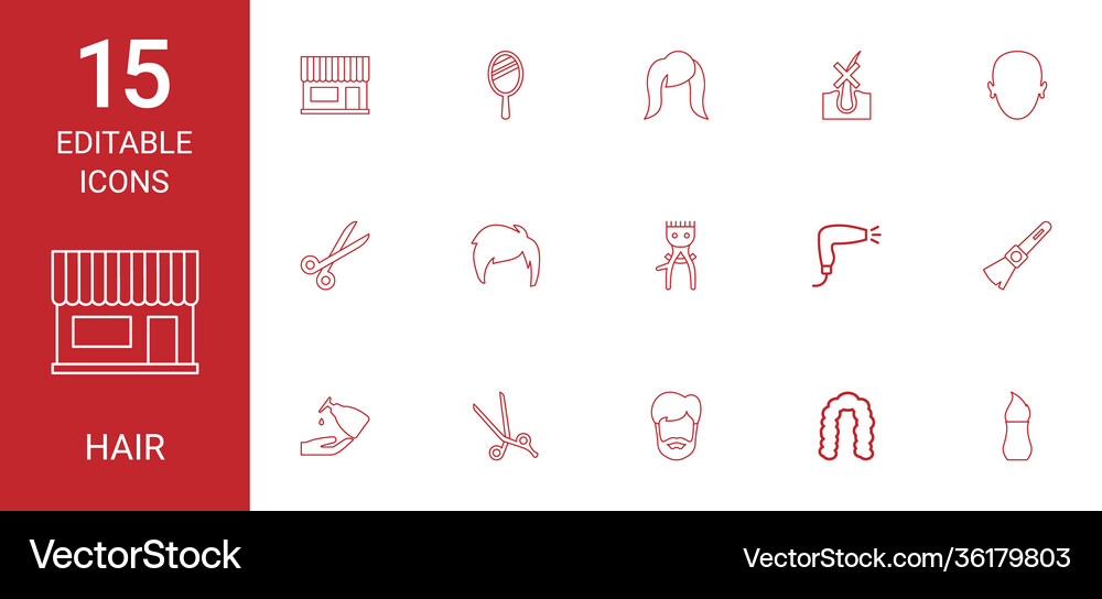 Hair icons Royalty Free Vector Image - VectorStock