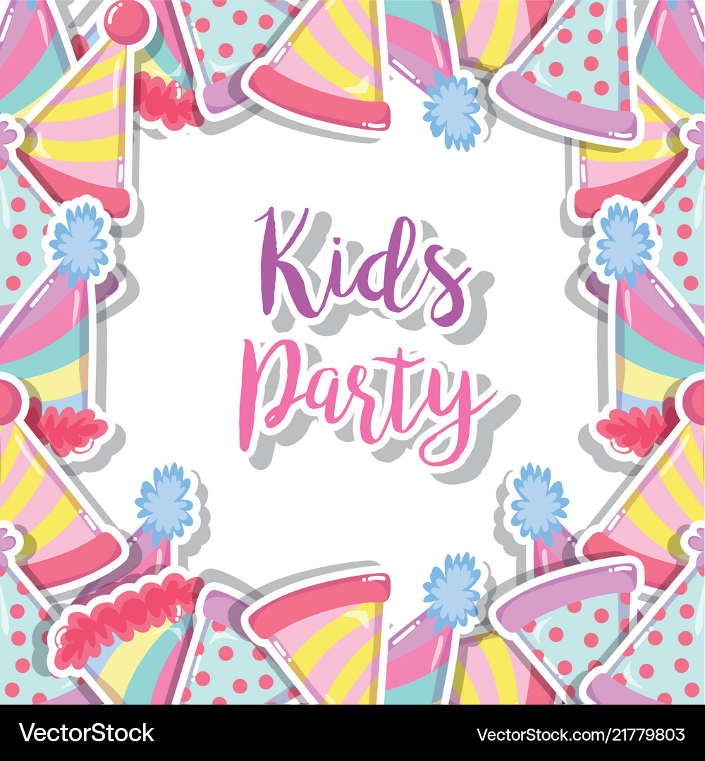 Kids party cartoon Royalty Free Vector Image - VectorStock