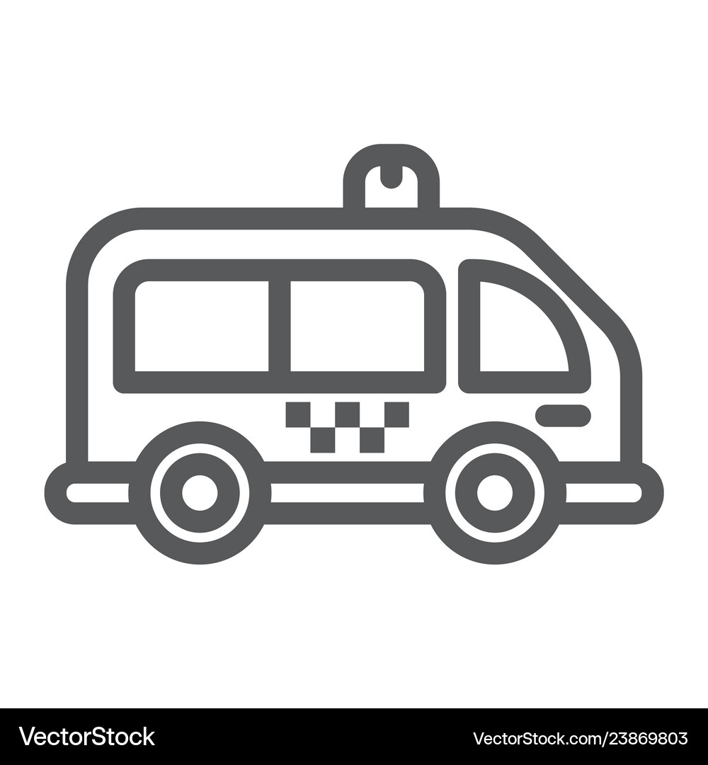 Mini bus line icon automobile and car minivan Vector Image
