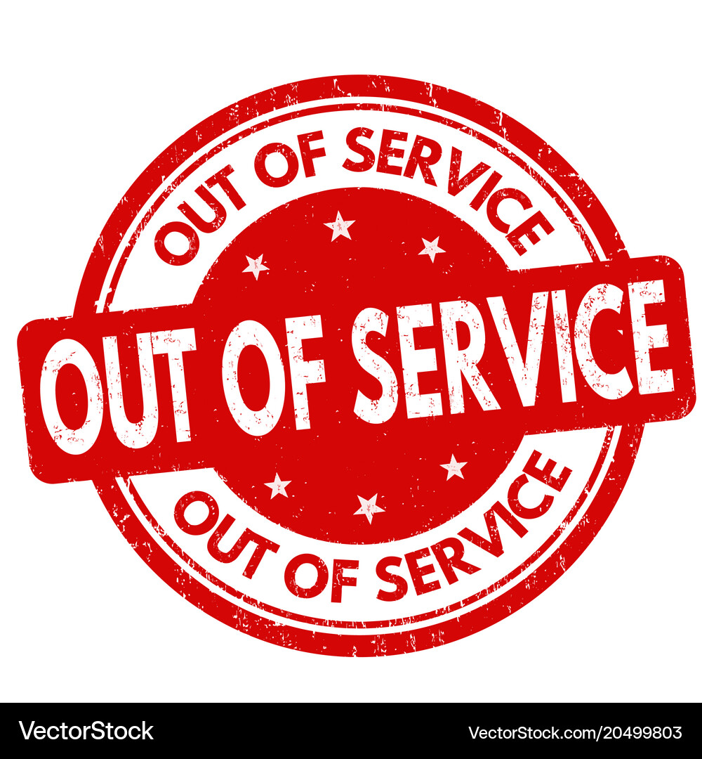 Out service grunge rubber stamp Royalty Free Vector Image