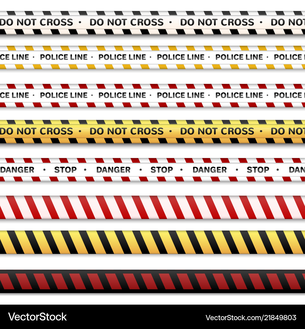 Police line and do not cross caution lines Vector Image