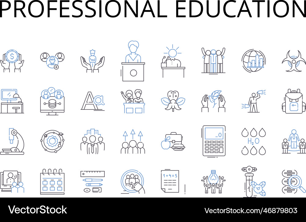 Professional education line icons collection Vector Image
