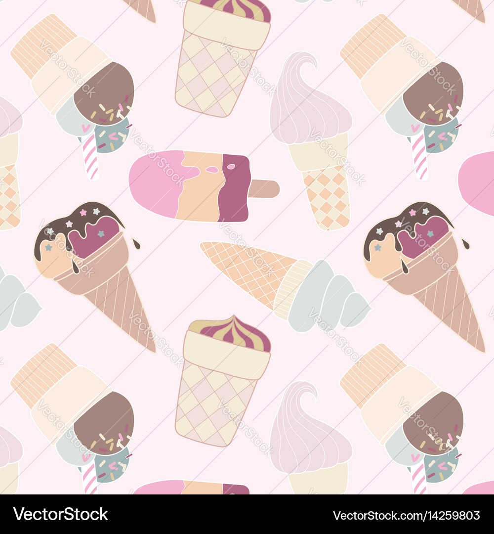 Retro Ice Cream Pattern Royalty Free Vector Image