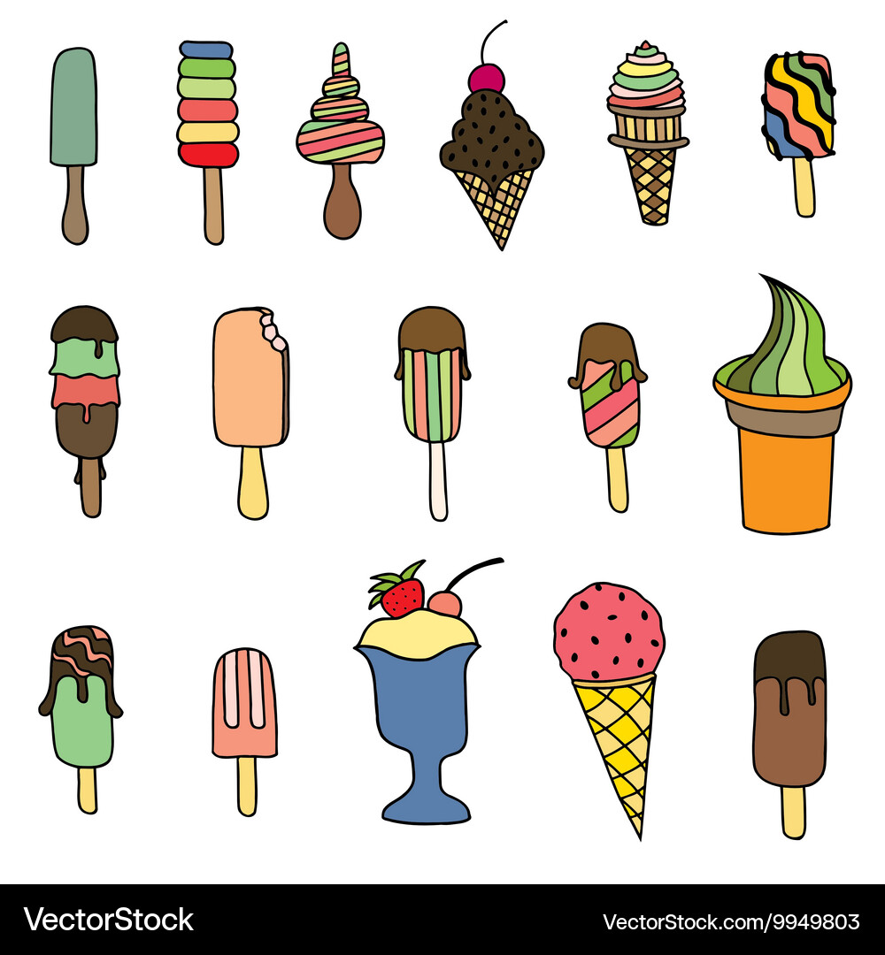 Set of ice-cream Royalty Free Vector Image - VectorStock