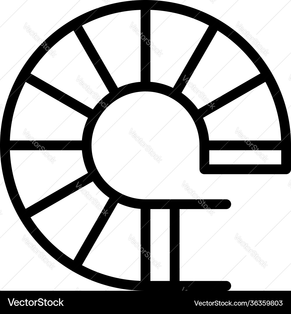 Top view circular stairs icon outline style Vector Image