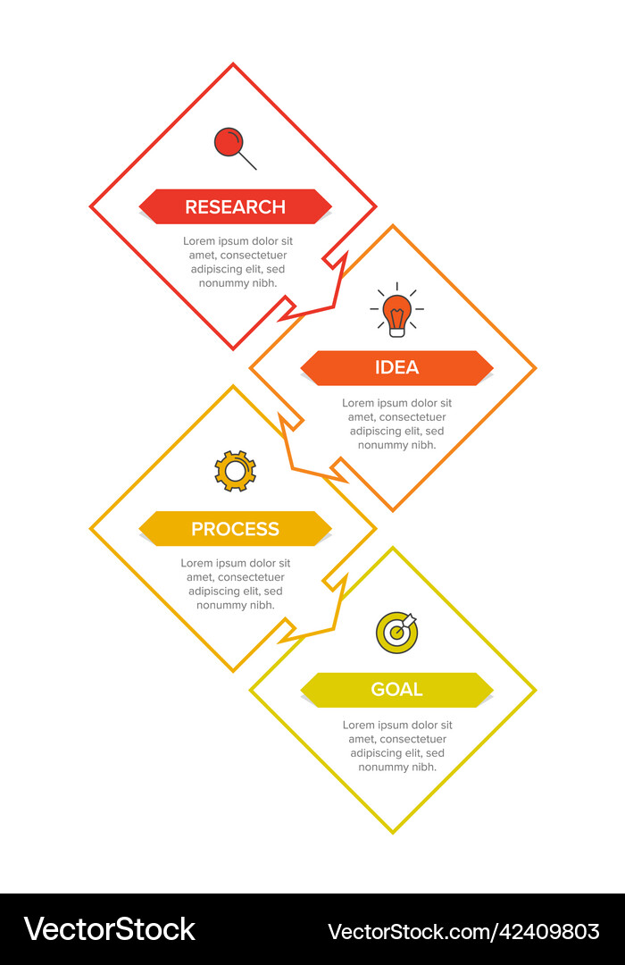 Vertical infographic design with icons and 4 Vector Image