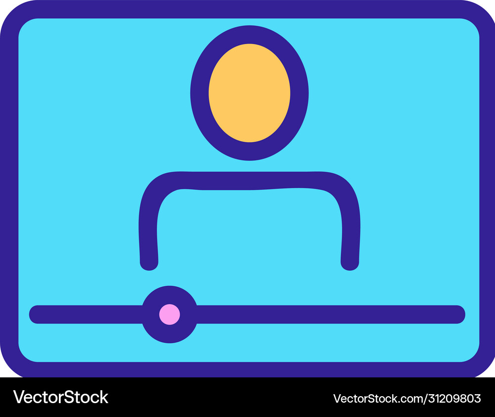 Watching person video icon outline Royalty Free Vector Image