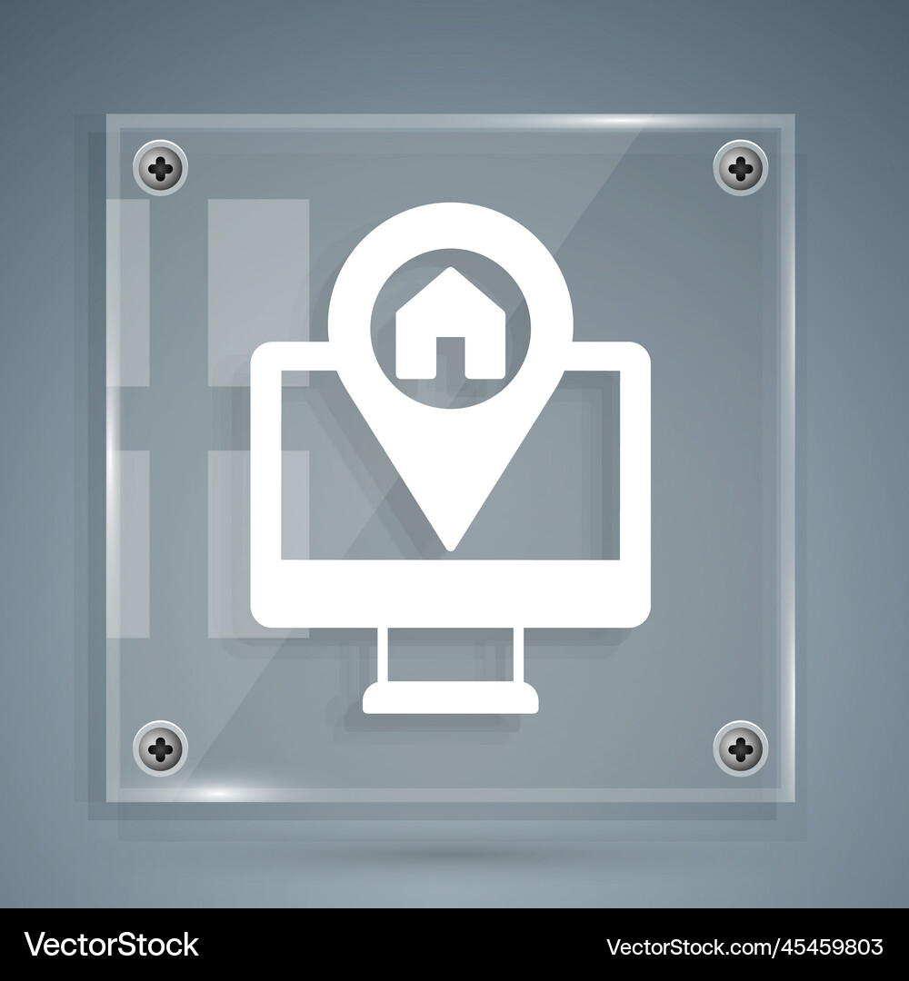 White computer monitor and folded map with Vector Image