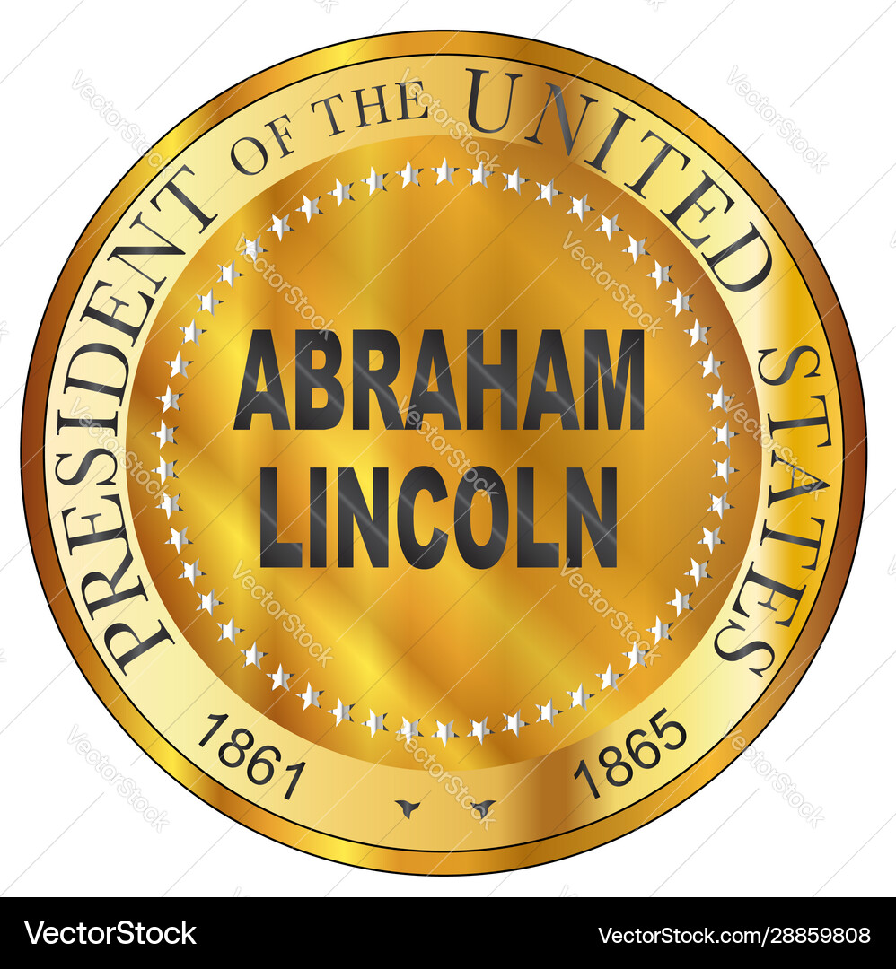 Abraham lincoln metal stamp Royalty Free Vector Image