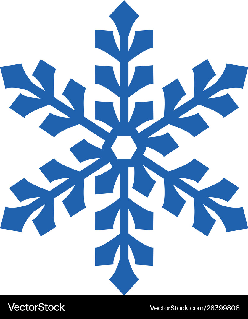 Blue snowflake winter season design Royalty Free Vector