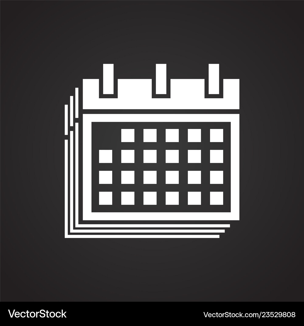 Calendar icon on black background for graphic Vector Image