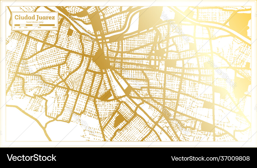 Ciudad juarez mexico city map in retro style Vector Image
