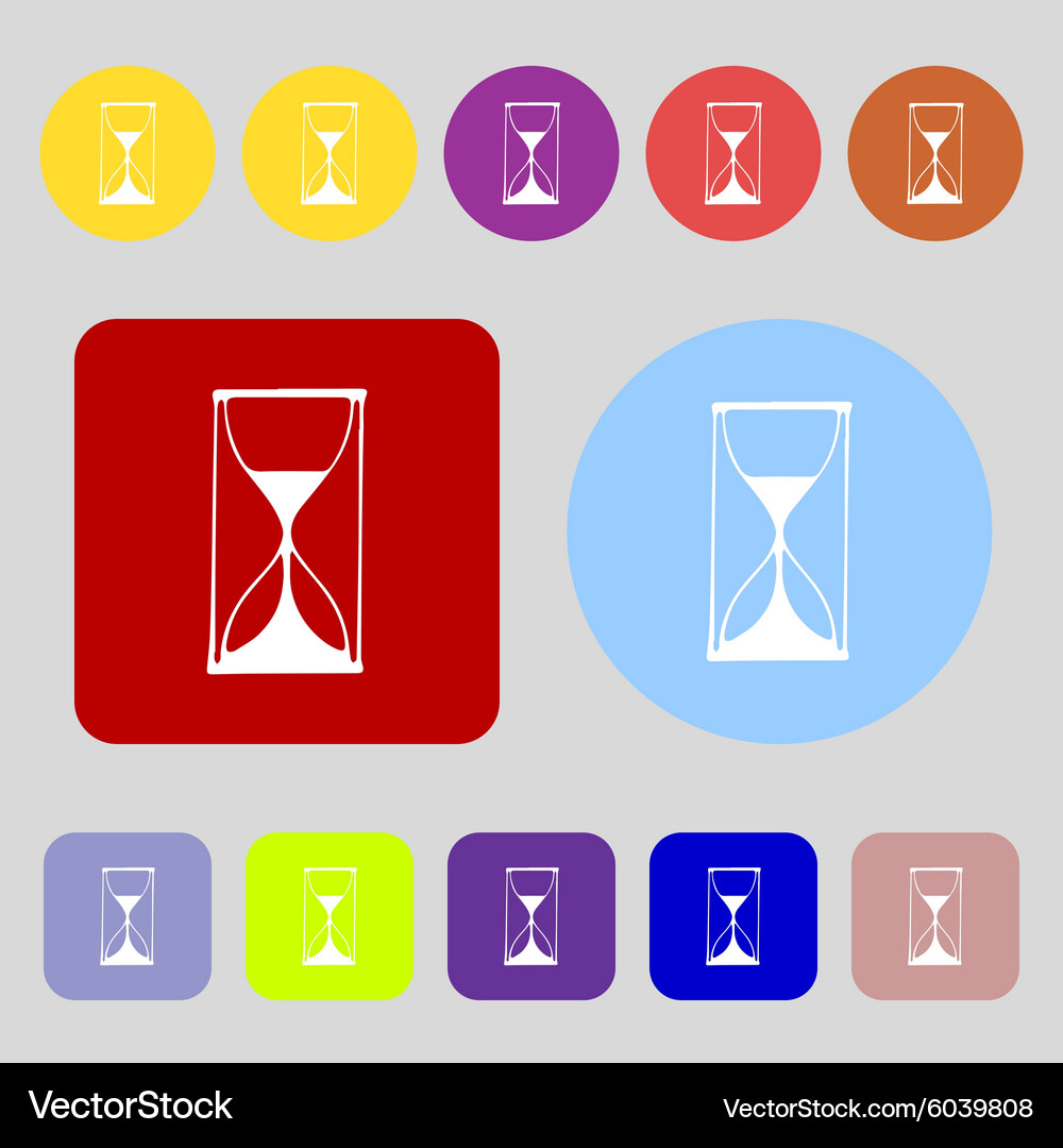 Hourglass sign icon sand timer symbol 12 colored Vector Image