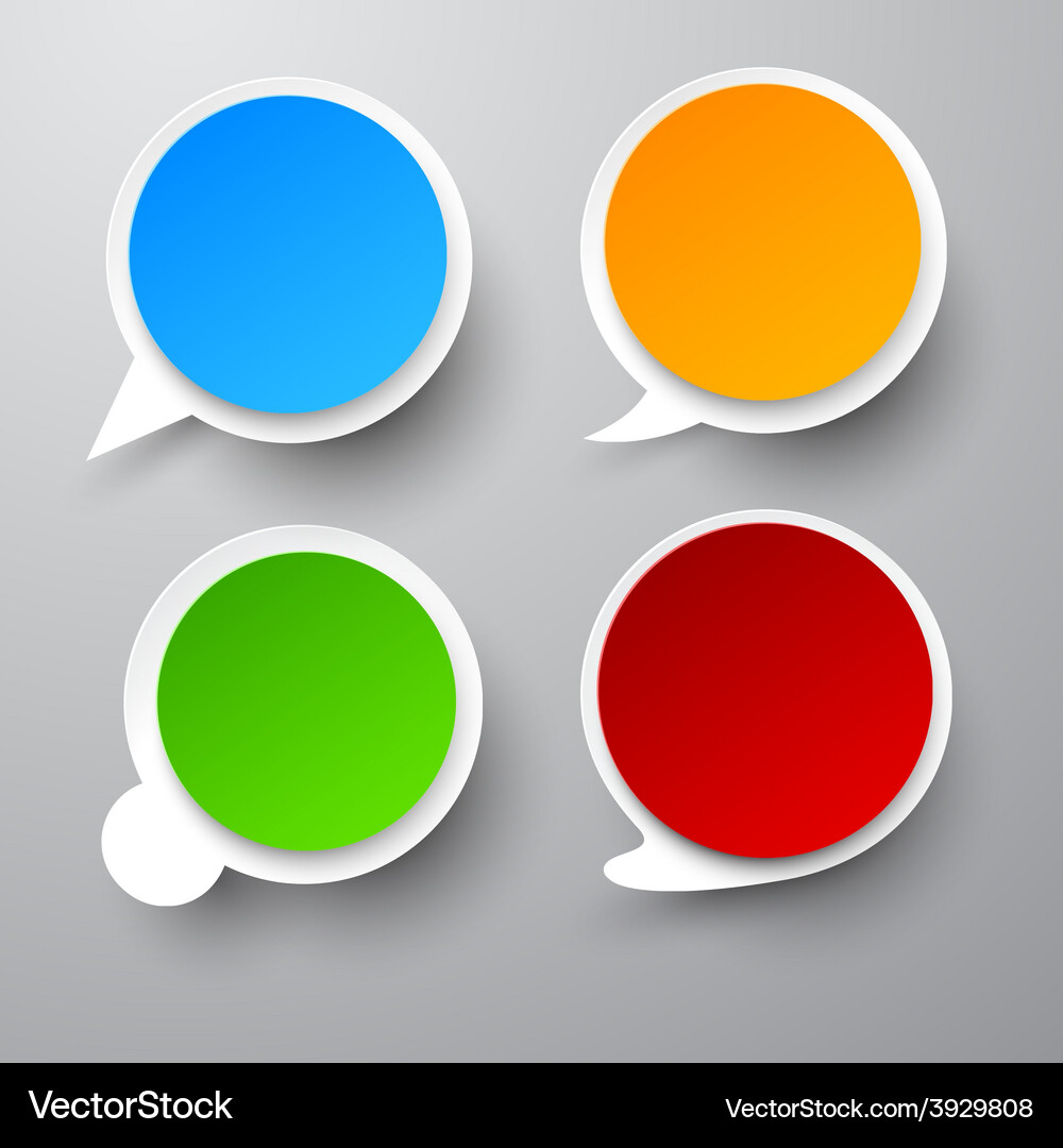 Paper set of round speech bubble Royalty Free Vector Image