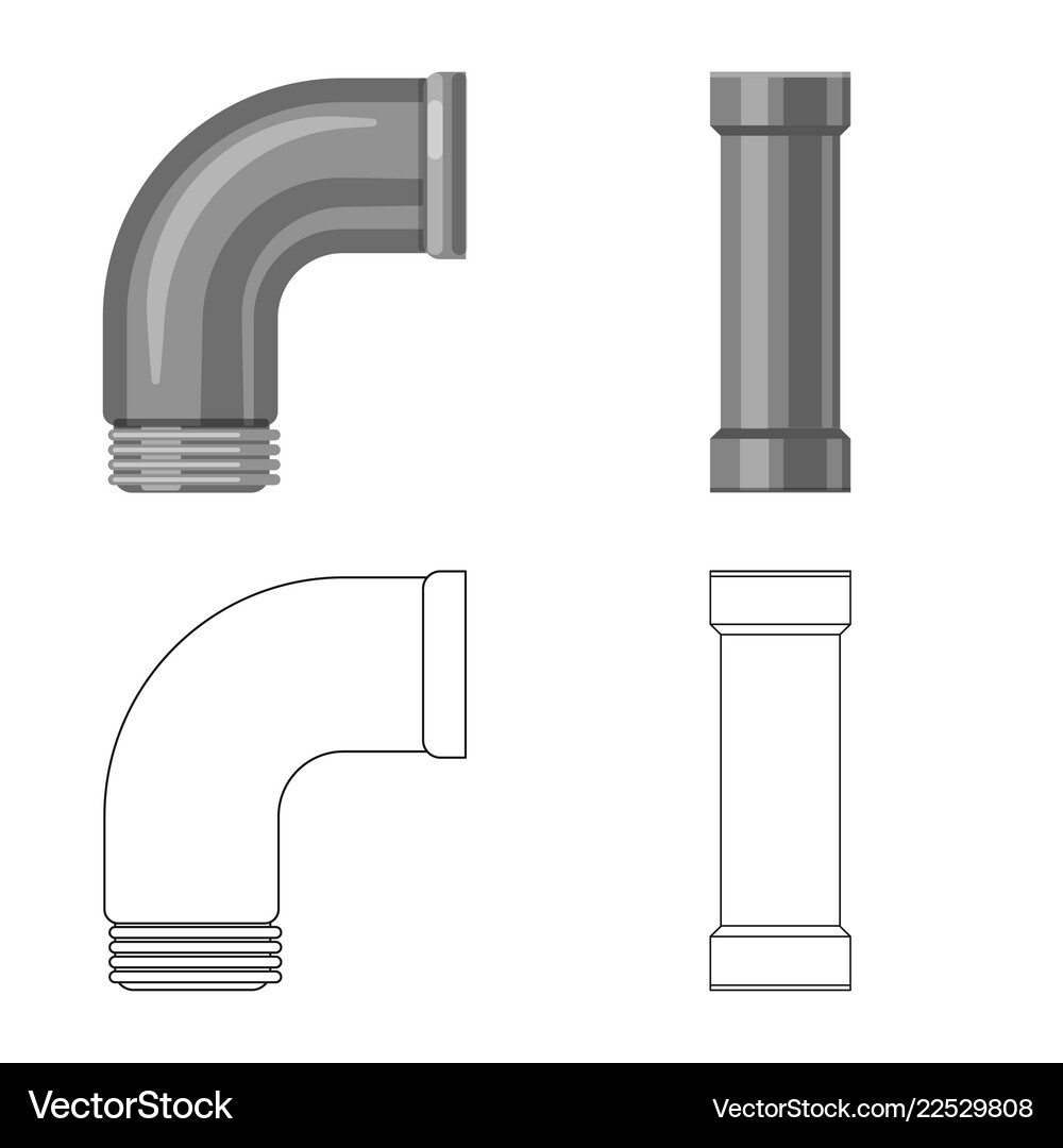 Pipe and tube sign set Royalty Free Vector Image
