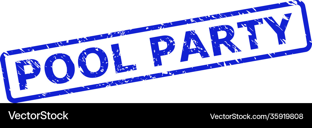 Pool party stamp seal with corroded style Vector Image