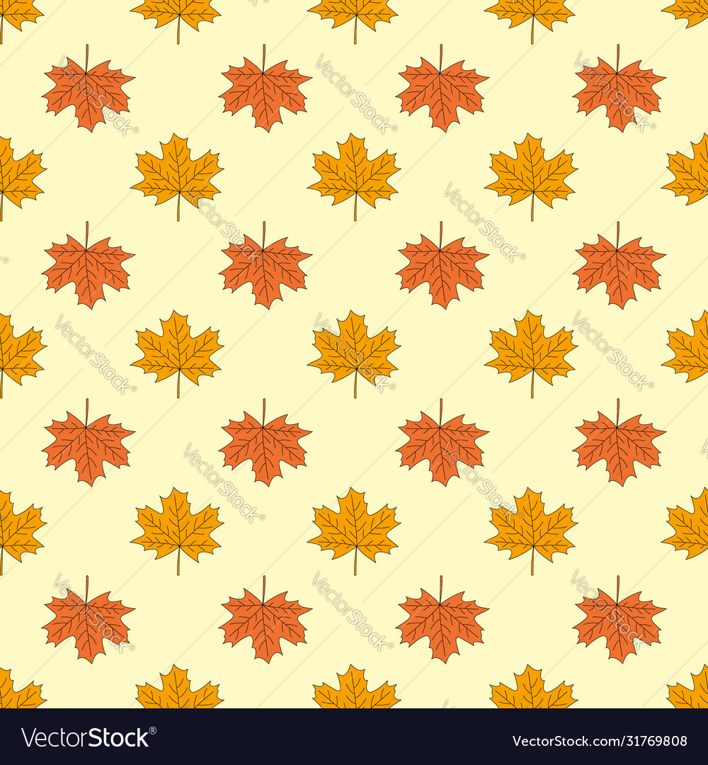 Seamless pattern maple leaves golden autumn Vector Image