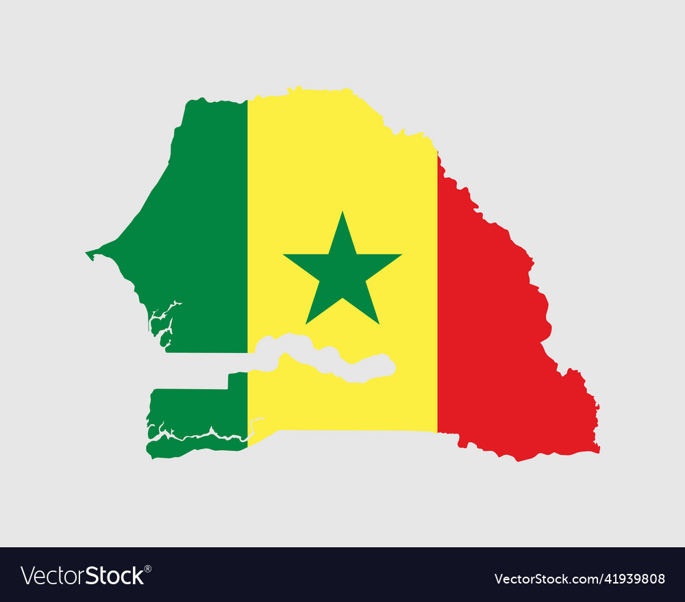 Senegal map flag senegalese country and banner Vector Image