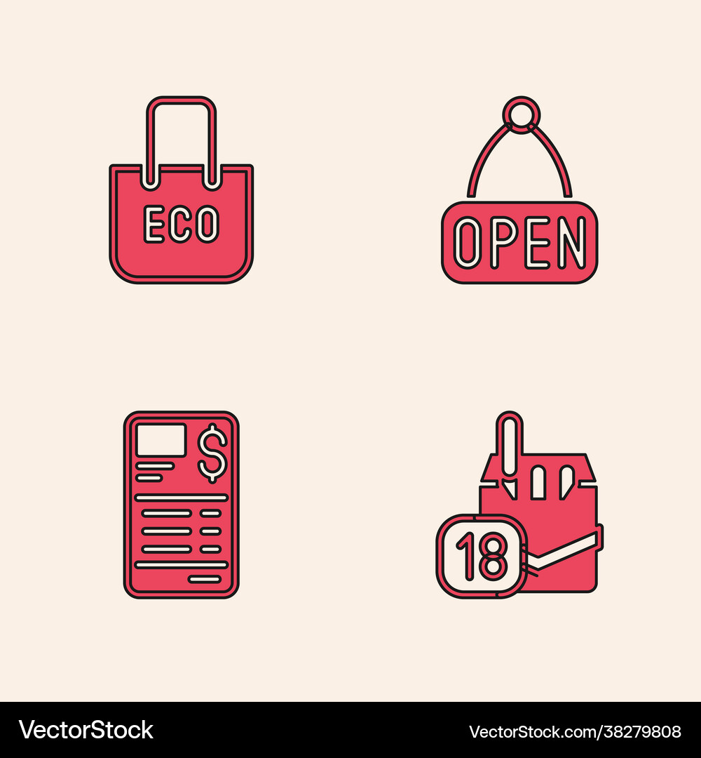 Set cigarettes pack box shopping bag with recycle Vector Image
