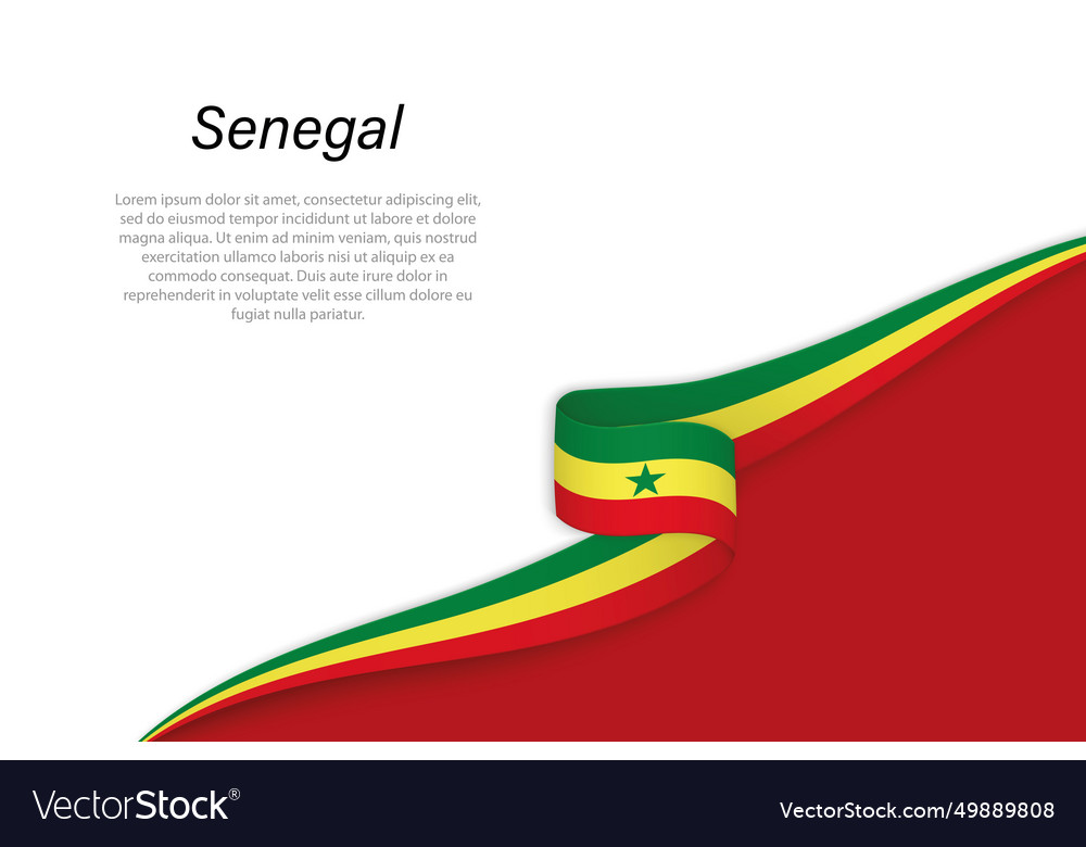 Wave flag of senegal with copyspace background Vector Image