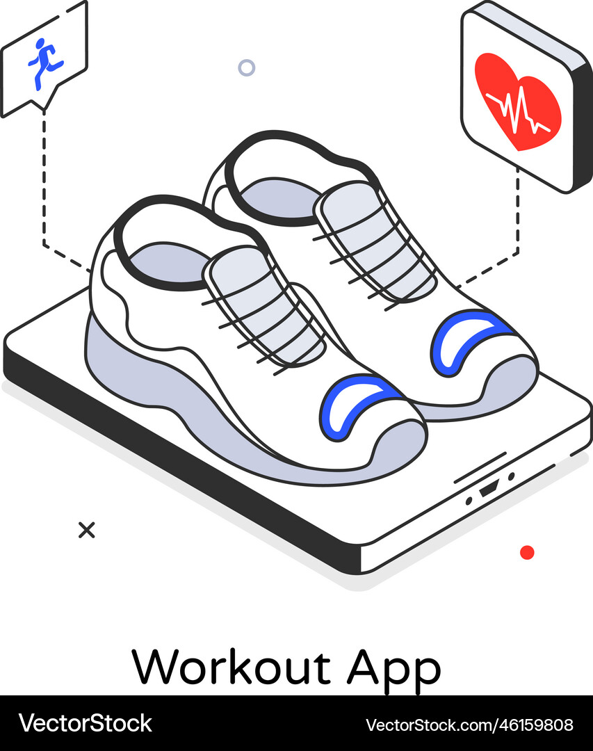 Workout app Royalty Free Vector Image - VectorStock
