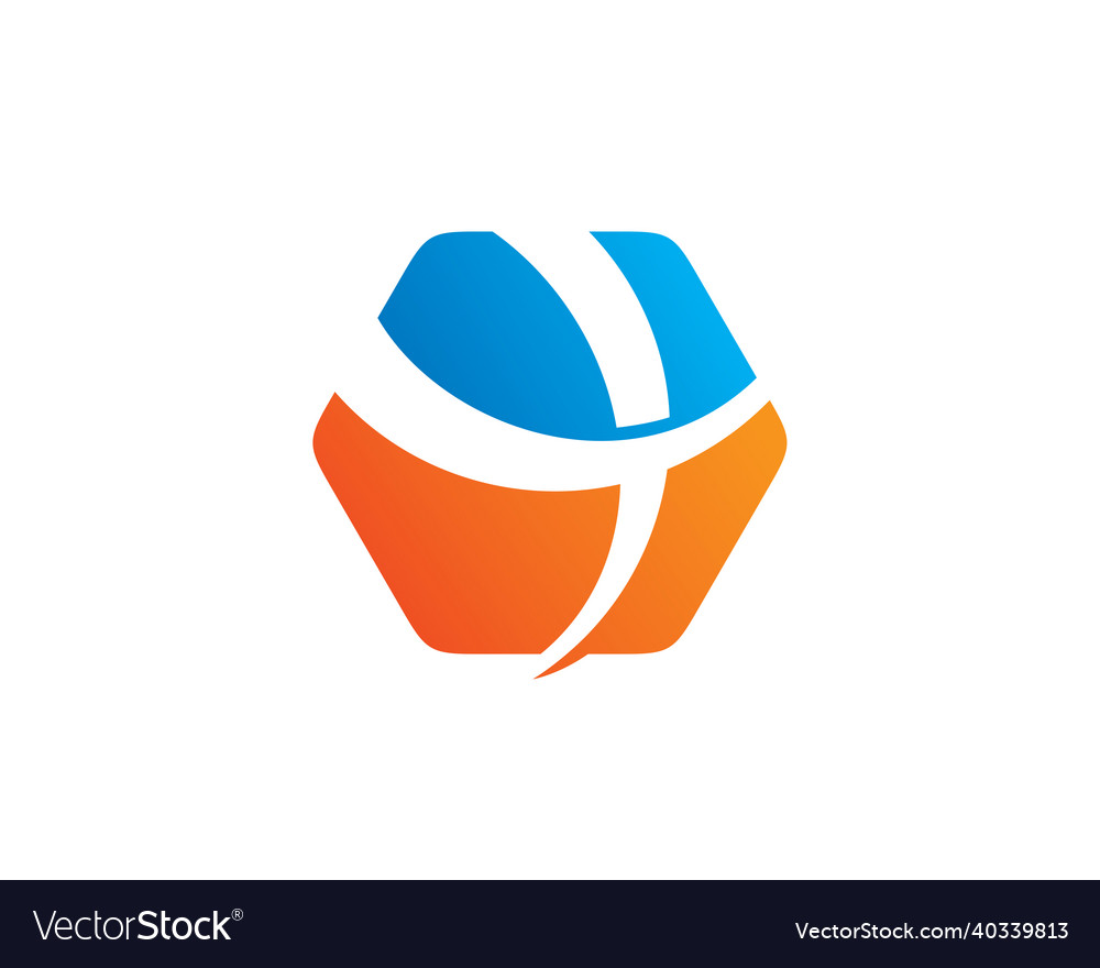 Abstract hexagonal logo template design Royalty Free Vector