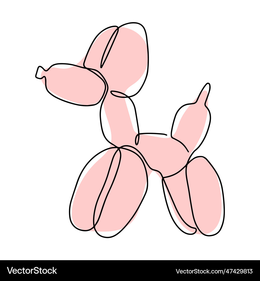 Balloon dog isolated on white background black Vector Image