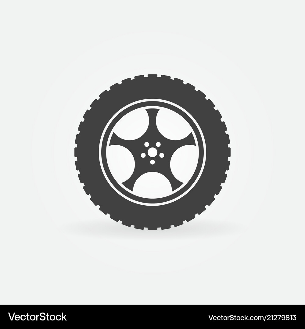 Car wheel with tyre concept icon Royalty Free Vector Image