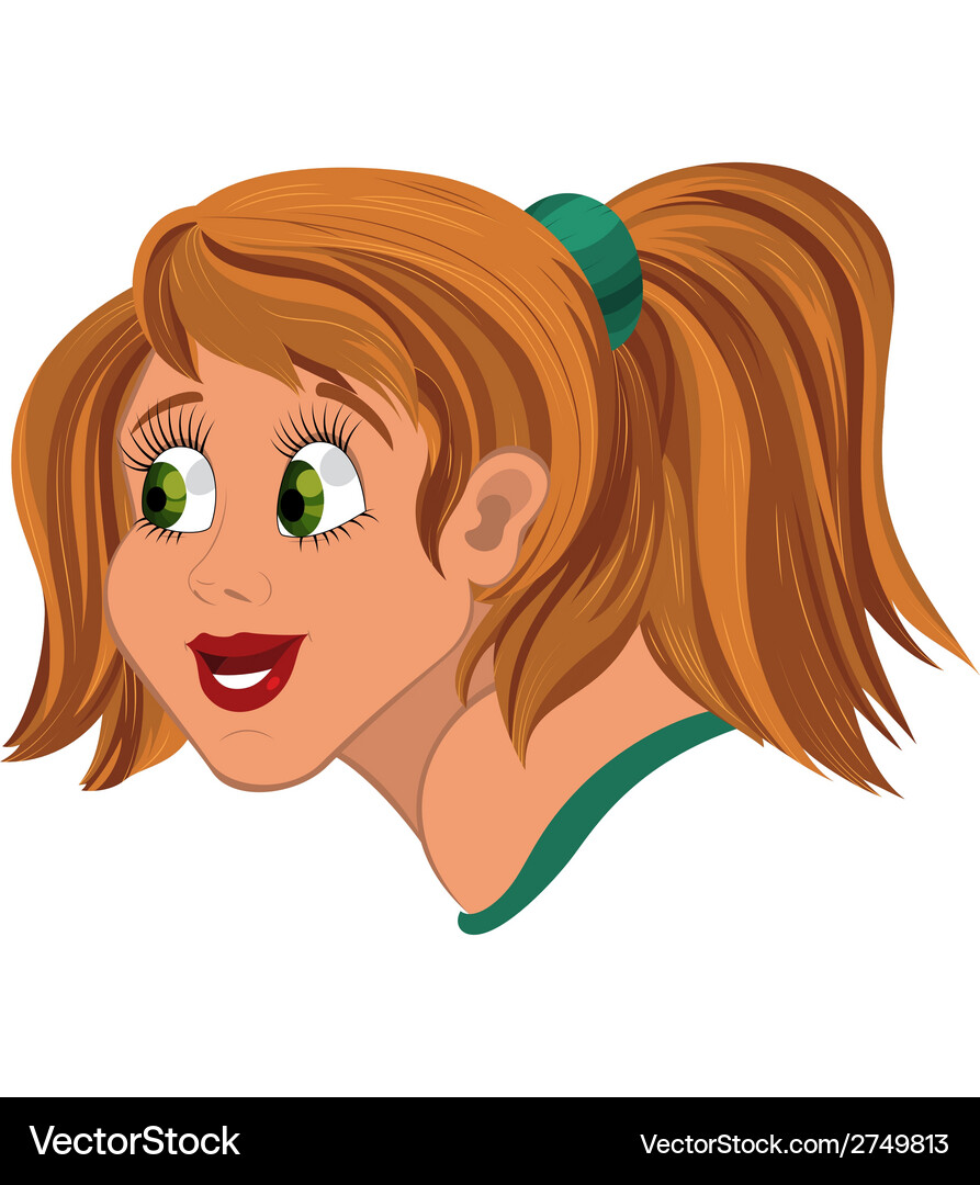 Cartoon girl head Royalty Free Vector Image - VectorStock