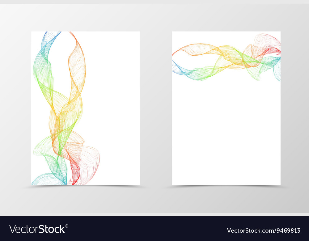 Flyer template wave design Royalty Free Vector Image