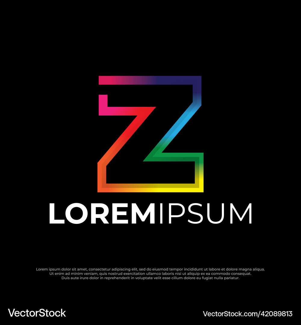 Initial letter z colorful modern digital alphabet Vector Image