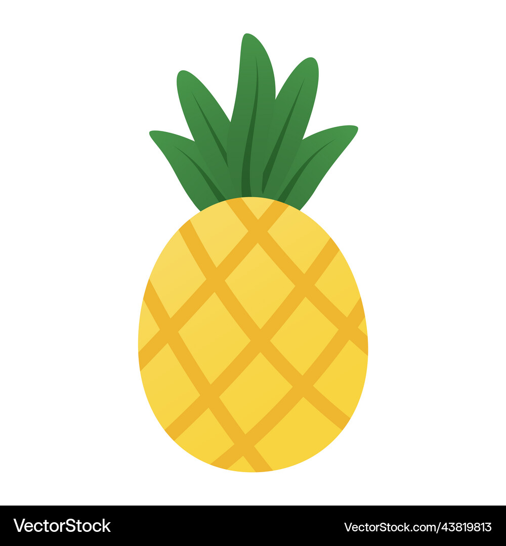 Isolated flat pineapple Royalty Free Vector Image