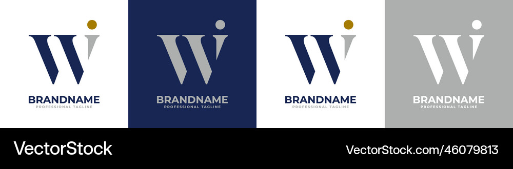 Letter wi or iw monogram logo suitable for any Vector Image