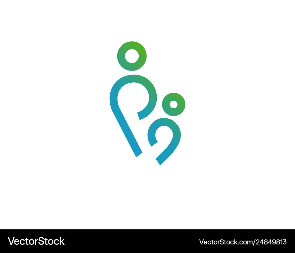 Logotype abstract icon people family Royalty Free Vector