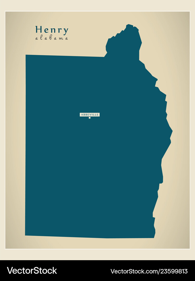 Modern map - henry alabama county usa Royalty Free Vector