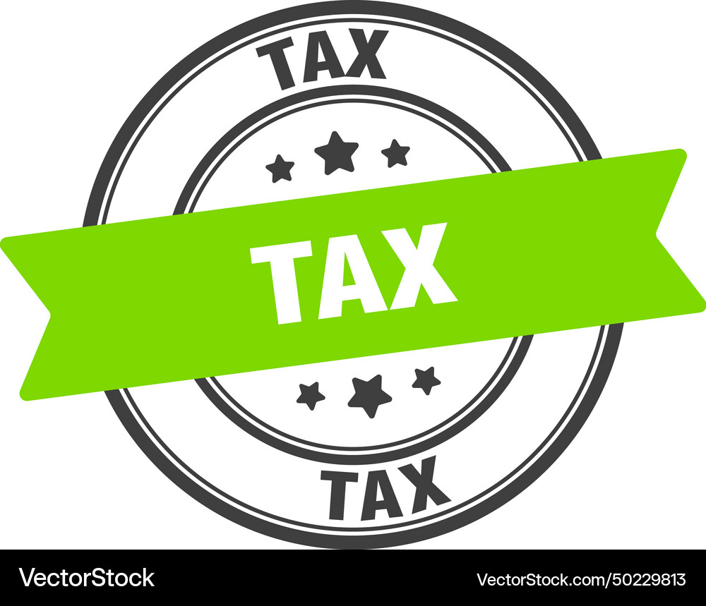 Tax stamp label on transparent background Vector Image