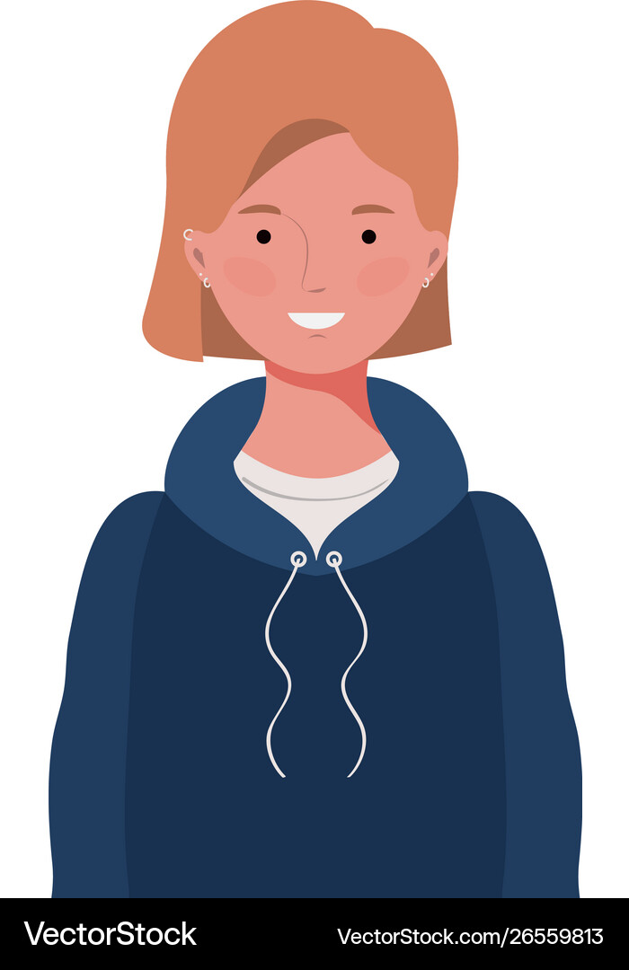 Young woman on white background Royalty Free Vector Image