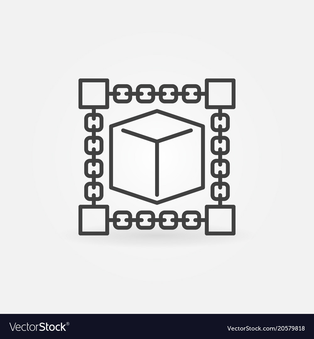 Cube inside blockchain block chain technology Vector Image