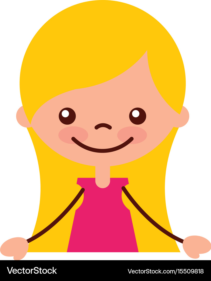 Cute girl character icon Royalty Free Vector Image