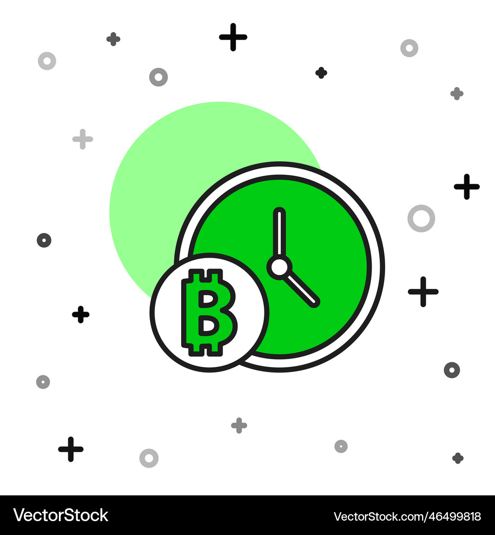 Filled outline cryptocurrency coin bitcoin Vector Image