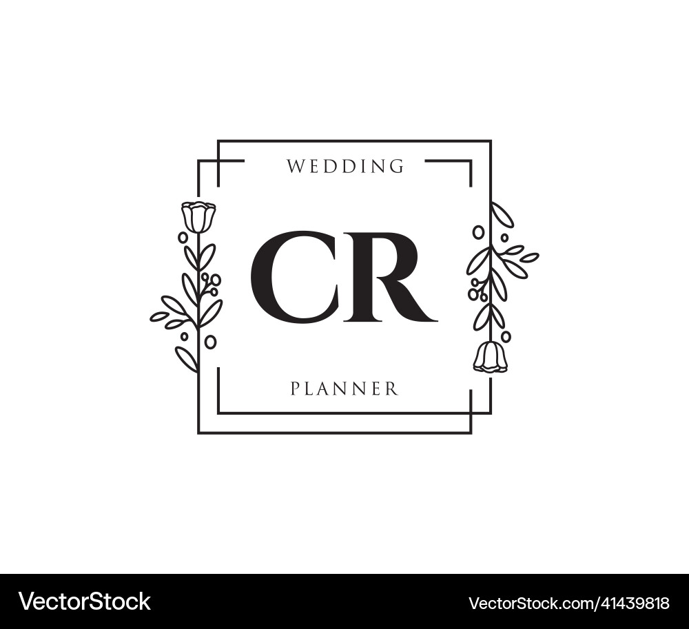 Initial cr feminine logo usable for nature salon Vector Image
