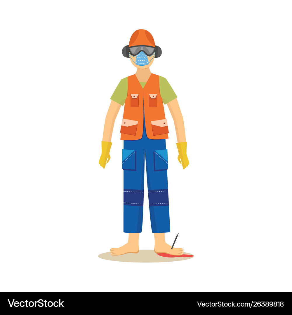 Male construction worker standing with industrial Vector Image