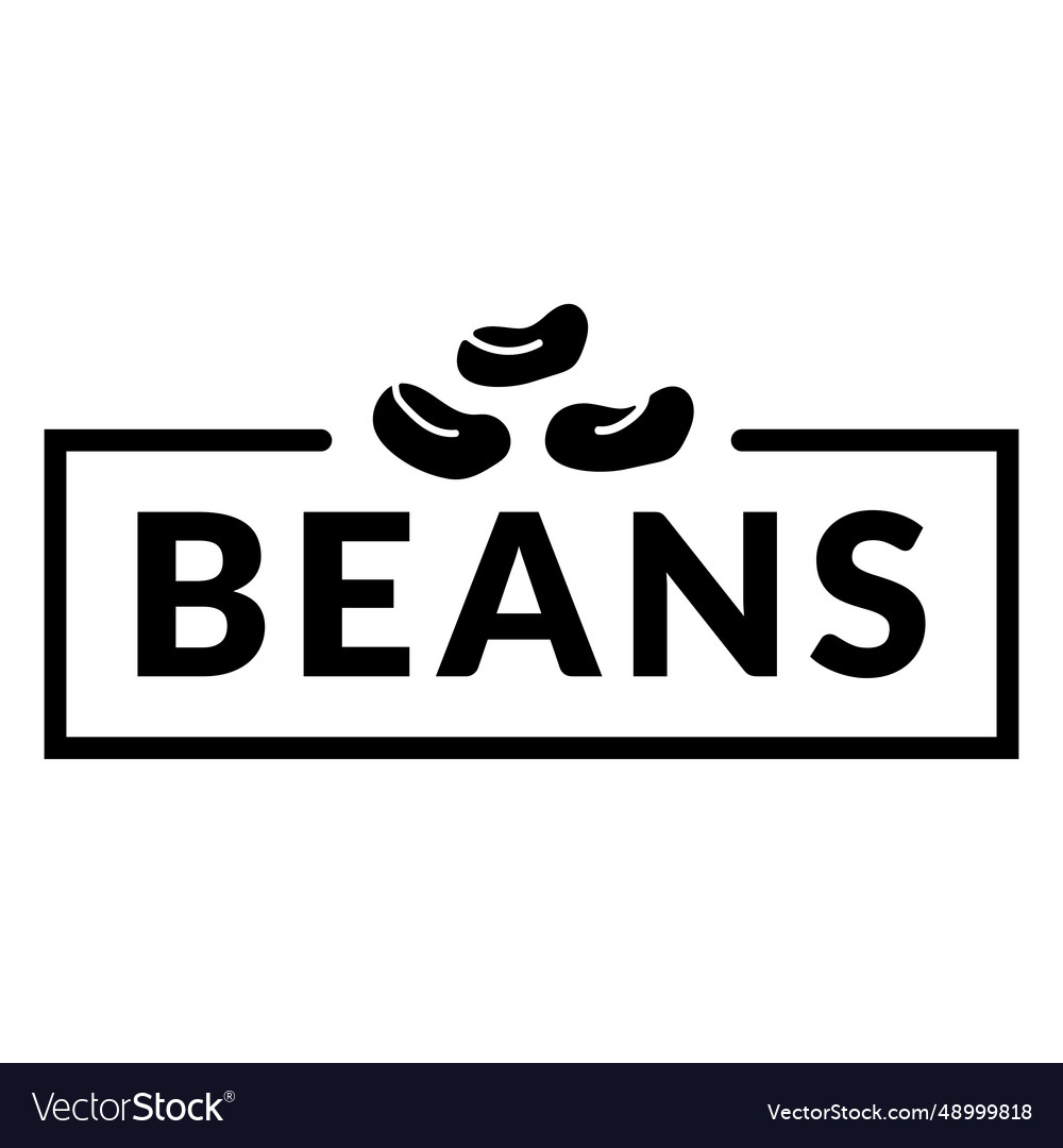 Simple beans label Royalty Free Vector Image - VectorStock